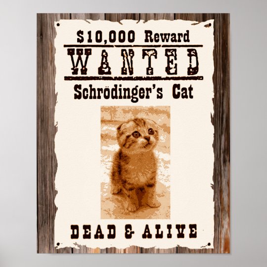 Schrodinger's cat wanted poster | Zazzle.com