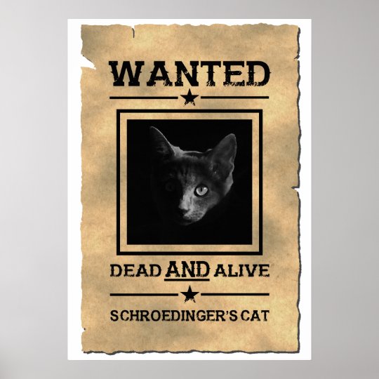 Schroedinger's Cat Wanted Poster | Physics Joke | Zazzle.com