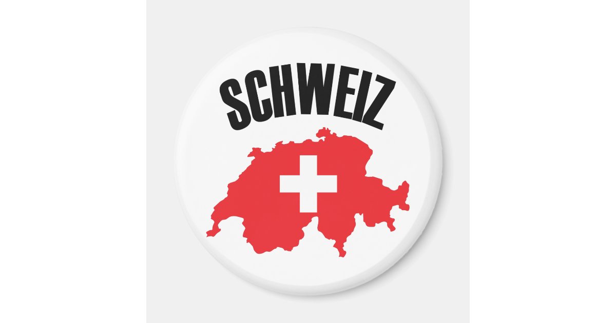 Schweiz Switzerland Map Flag Magnet | Zazzle