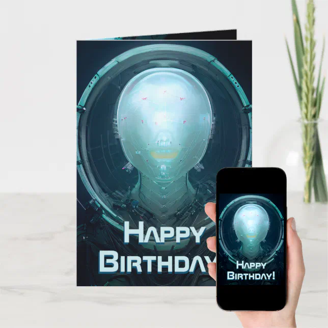 Sci-Fi Cyber Aquatic Combat and Patrol Droid Card | Zazzle