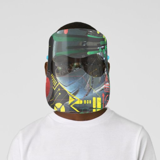 Sci-Fi Futuristic Robot Technology Halloween Face Shield | Zazzle