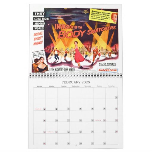 Sci-Fi & Horror Movie Posters of the '50s Calendar | Zazzle