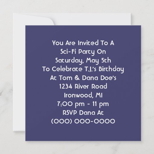 Sci-fi Party Theme Invitations Robot Space Travel | Zazzle