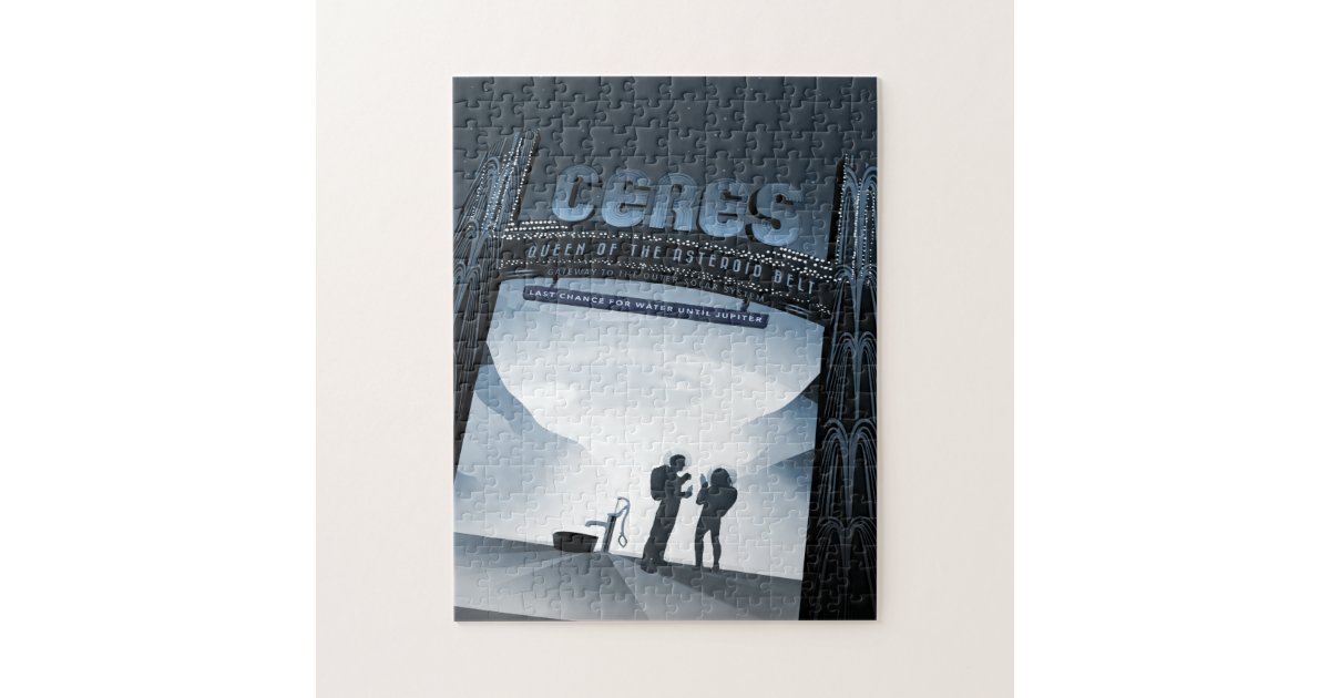 Sci-Fi Travel Ad, Dwarf Planet Ceres Jigsaw Puzzle | Zazzle