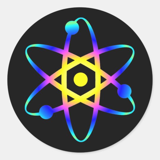 science atom classic round sticker | Zazzle.com