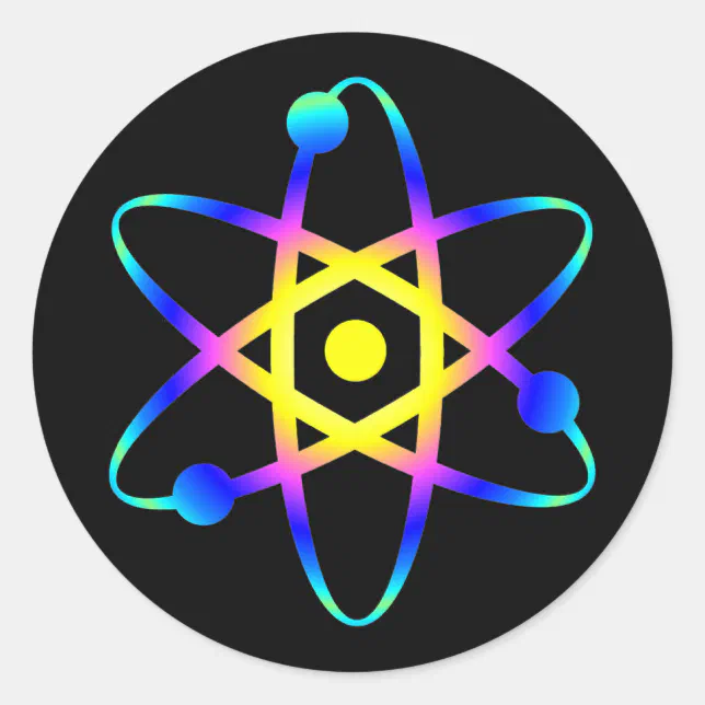 science atom classic round sticker | Zazzle