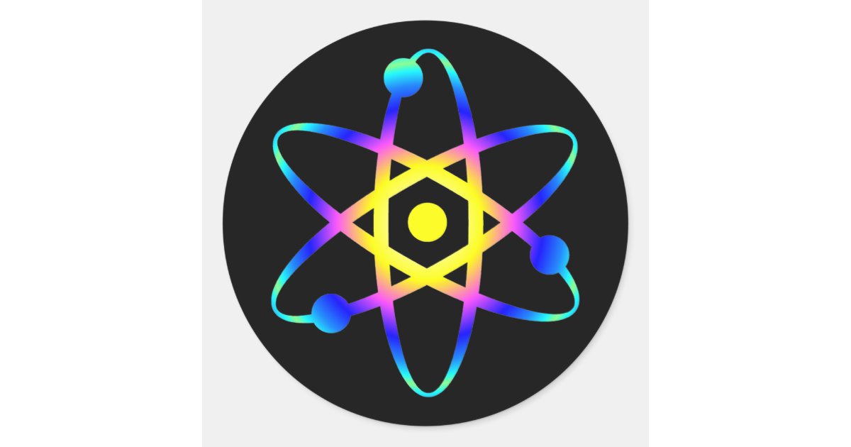 science atom classic round sticker | Zazzle