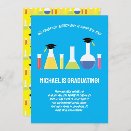 Science Beakers Graduation Party Invitation | Zazzle