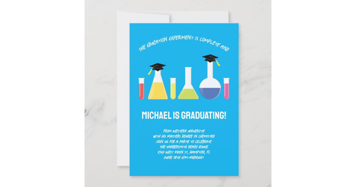 Science Beakers Graduation Party Invitation | Zazzle