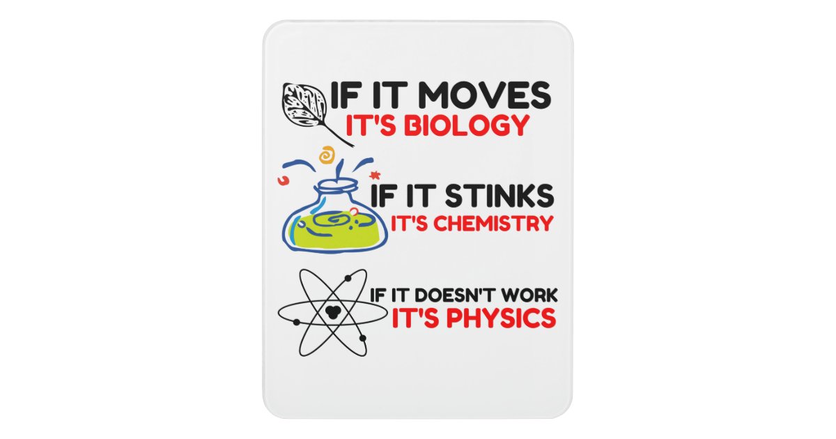 Science BIOLOGY CHEMISTRY PHYSICS Door Sign | Zazzle