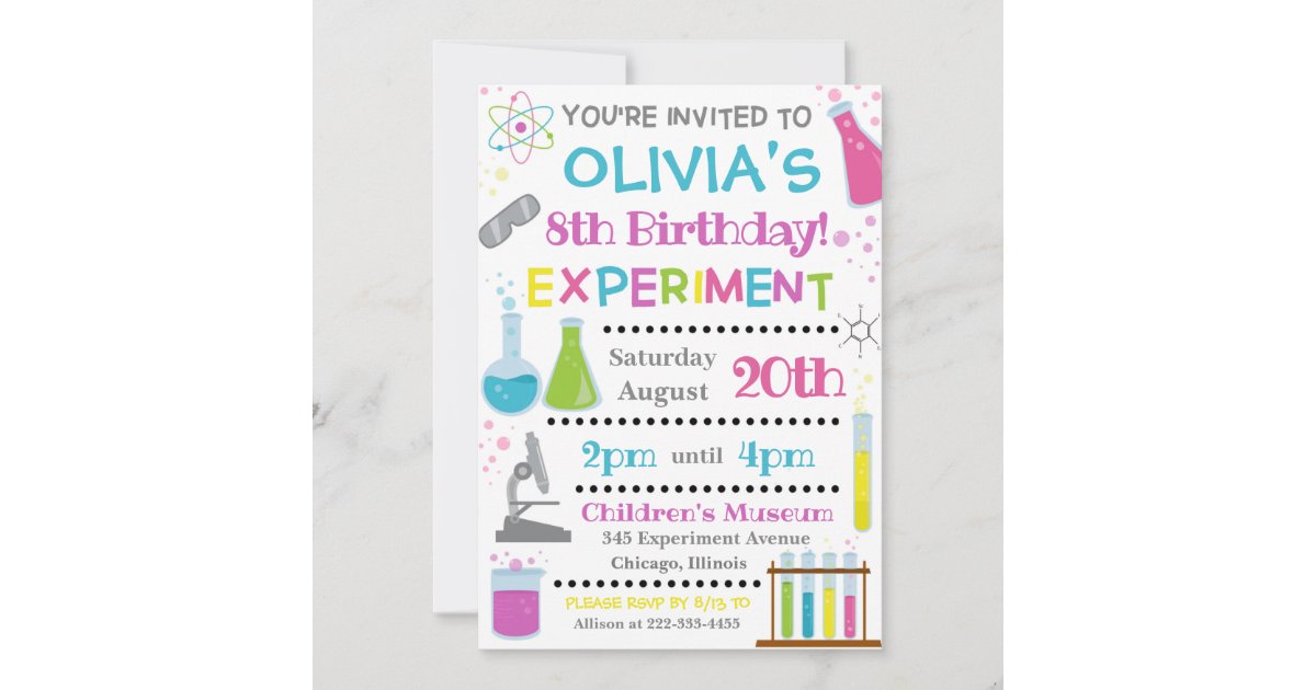 Science Birthday Invitation | Science Invite | Zazzle