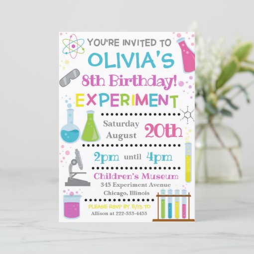 Science Birthday Invitation | Science Invite | Zazzle