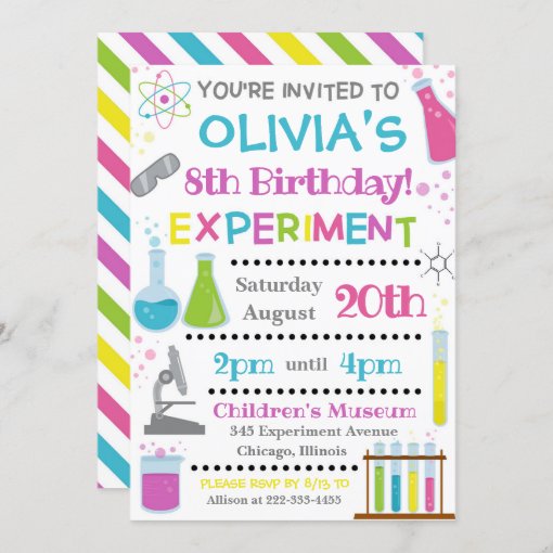 Science Birthday Invitation | Science Invite | Zazzle