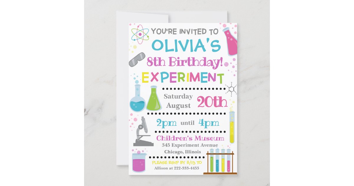 Science Birthday Invitation | Science Invite | Zazzle