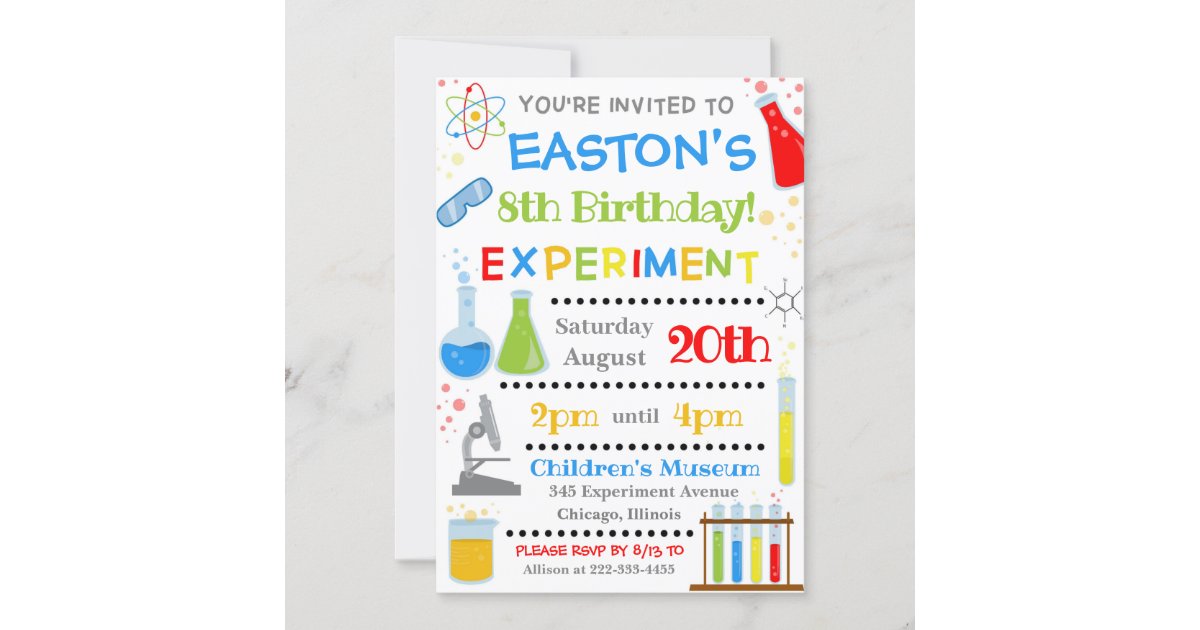 Science Birthday Invitation | Science Invite | Zazzle