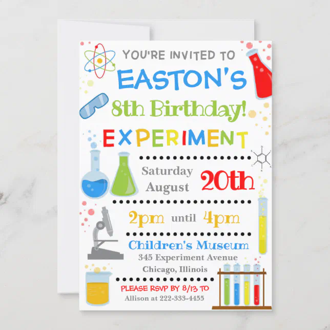 Science Birthday Invitation | Science Invite | Zazzle