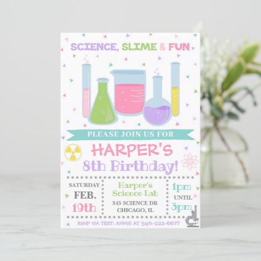 Science Birthday Invitation Science Invite | Zazzle