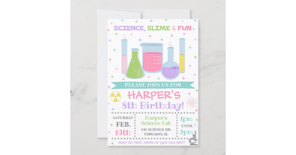 Science Birthday Invitation Science Invite | Zazzle
