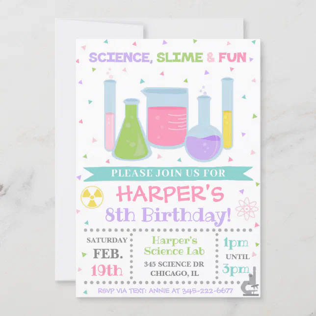 Science Birthday Invitation Science Invite | Zazzle