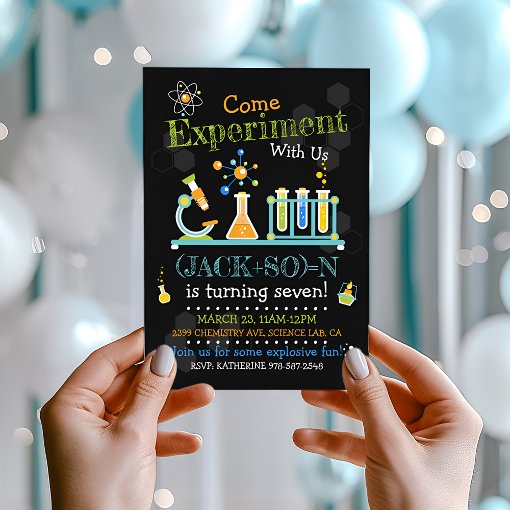Science Birthday Invitation, Science Party Invite | Zazzle