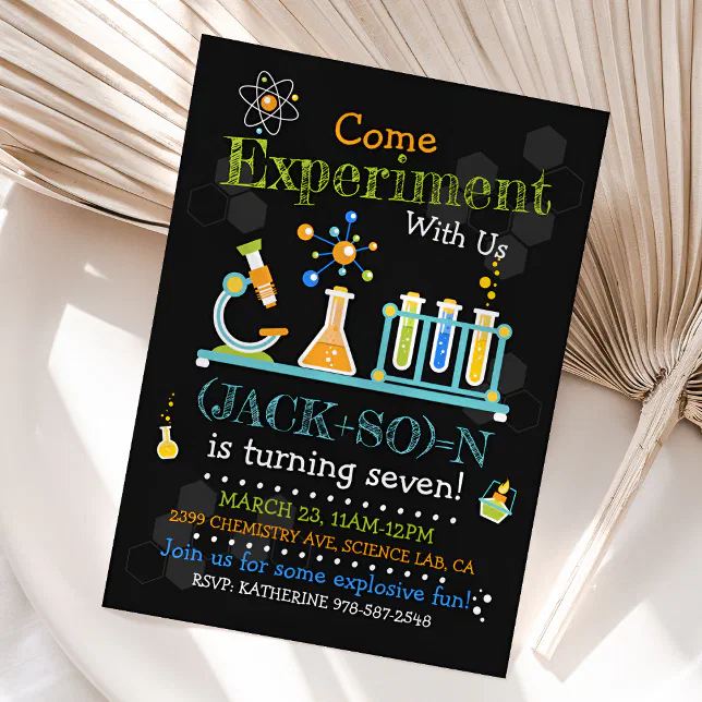 Science Birthday Invitation, Science Party Invite | Zazzle