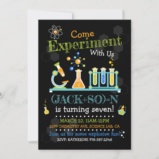 Science Birthday Invitation, Science Party Invite | Zazzle