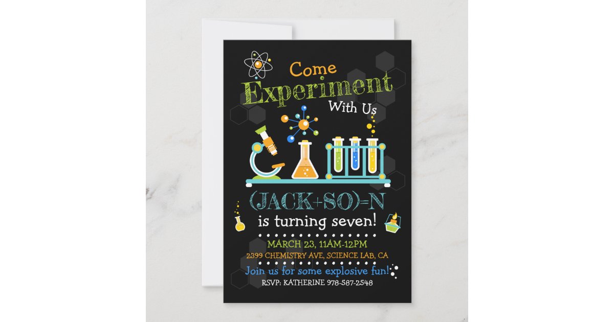 Science Birthday Invitation, Science Party Invite | Zazzle