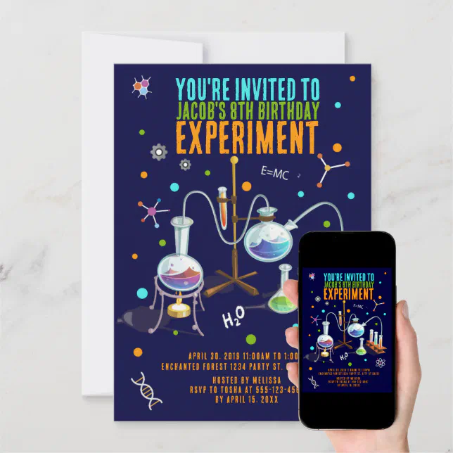 Science Birthday Invitations | Zazzle