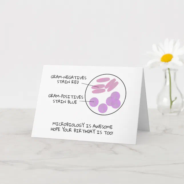 Science Birthday Microbiology Gram Stain Poem Lab Card | Zazzle