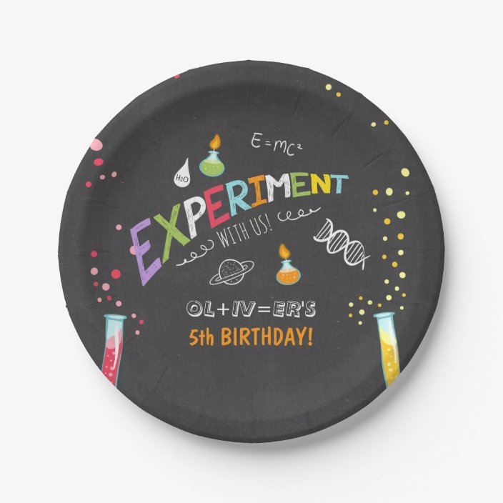 Science Birthday Paper plates Experiment Lab Boy | Zazzle.com