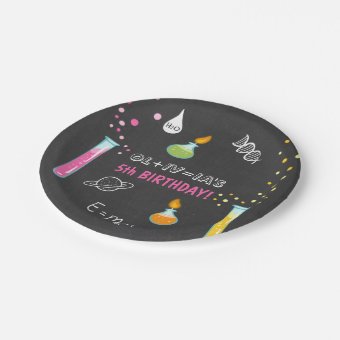 Science Birthday Paper plates Experiment Lab Girl | Zazzle