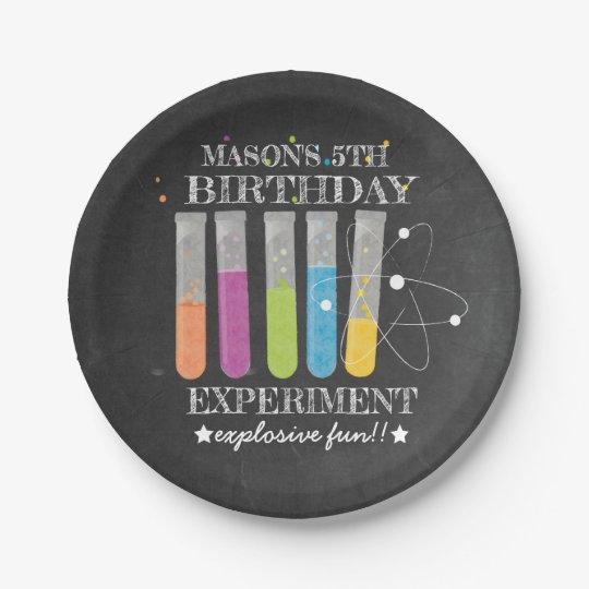 Science Birthday Party | Birthday Experiment Paper Plates | Zazzle.com