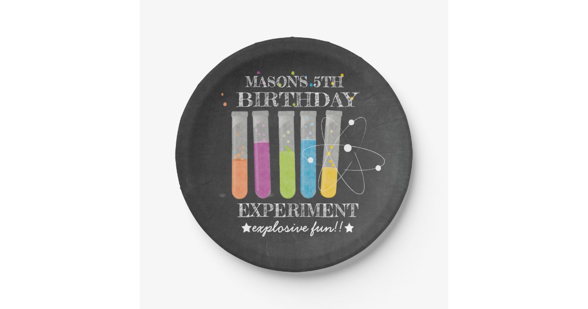 Science Birthday Party | Birthday Experiment Paper Plates | Zazzle