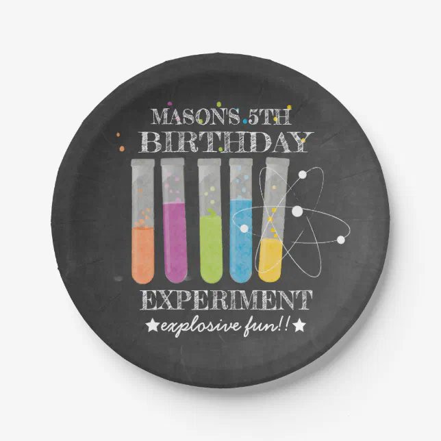 Science Birthday Party | Birthday Experiment Paper Plates | Zazzle