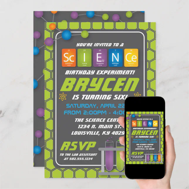 Science Birthday Party Invitation | Zazzle