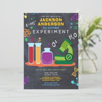 science birthday party invitation | Zazzle