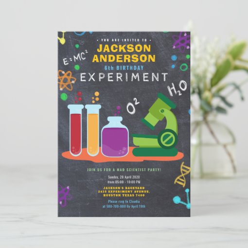 science birthday party invitation | Zazzle