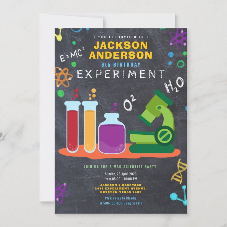 science birthday party invitation | Zazzle
