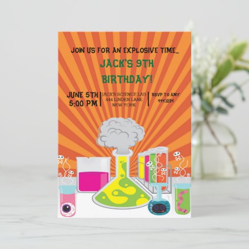 Science Birthday Party Invitation | Zazzle