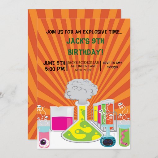 Science Birthday Party Invitation | Zazzle