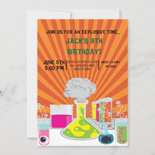 Science Birthday Party Invitation | Zazzle