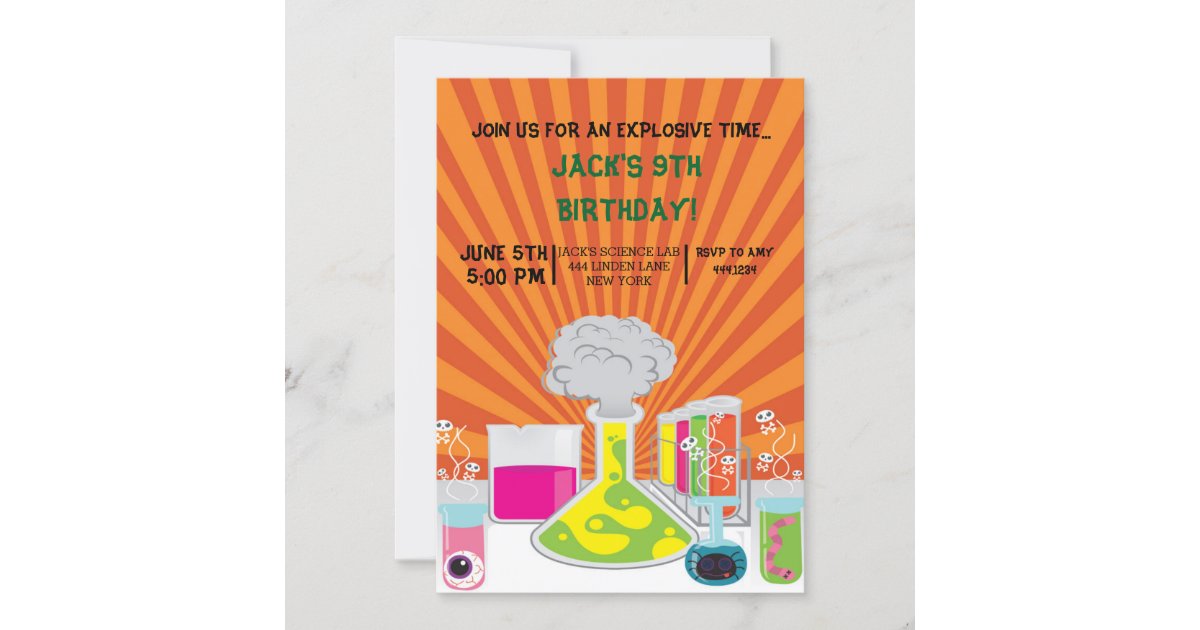 Science Birthday Party Invitation | Zazzle