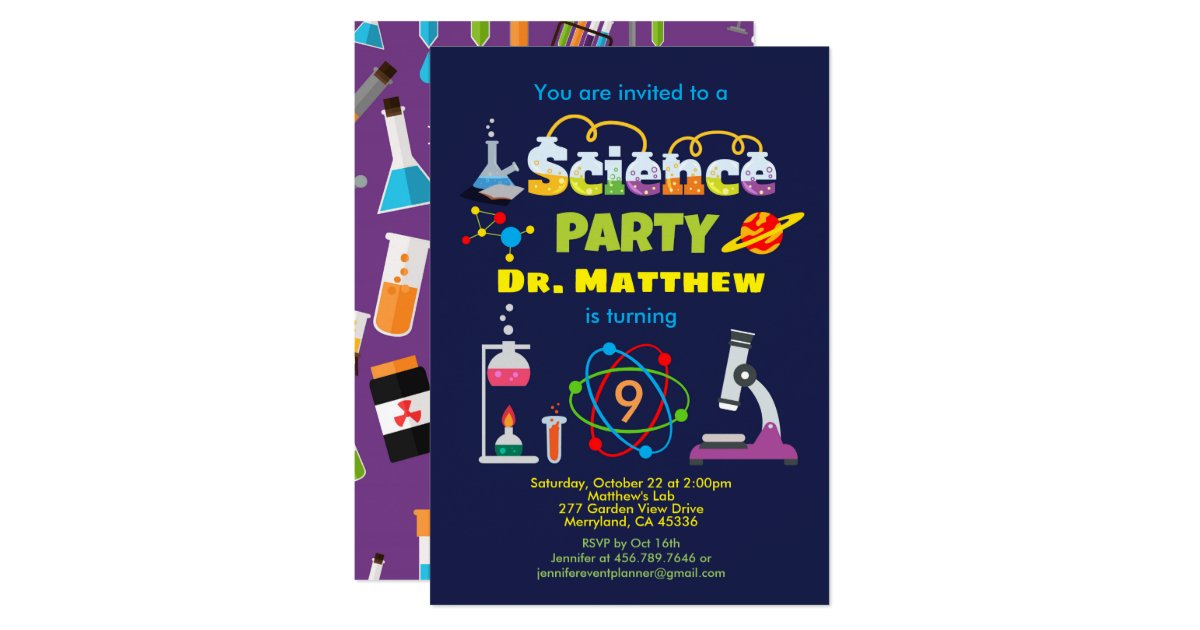 Science birthday party laboratory kid invitation | Zazzle.com