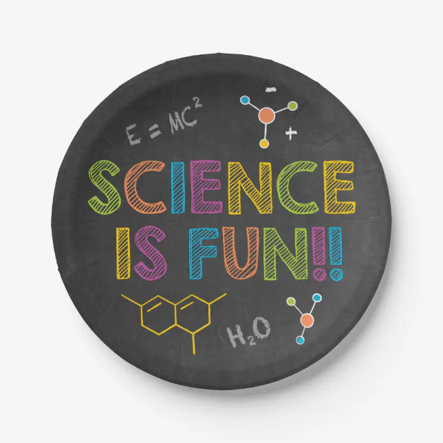 Science Birthday Party | Science is Fun Paper Plates | Zazzle