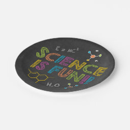 Science Birthday Party | Science is Fun Paper Plates | Zazzle