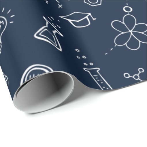 Science / Chemistry Blue Drawing Pattern Wrapping Paper | Zazzle