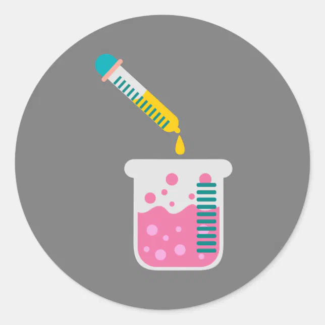Science chemistry cute science equipment classic round sticker | Zazzle