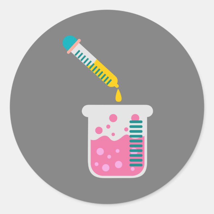 Science chemistry cute science equipment classic round sticker | Zazzle.com