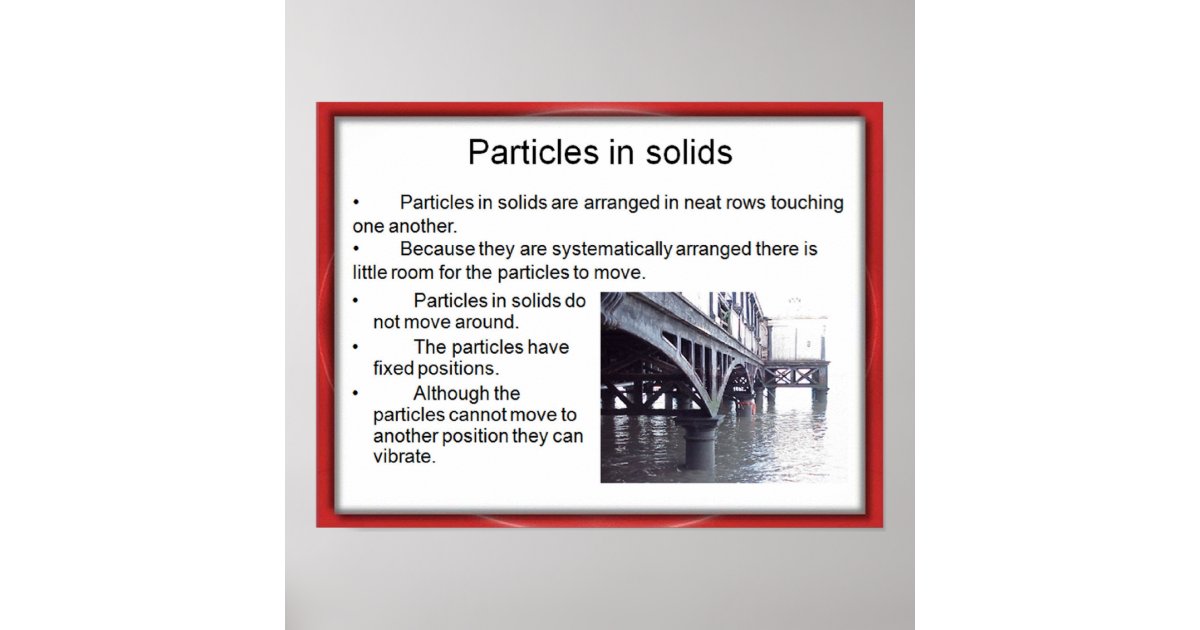 Science, Chemistry, Particles in Solids Poster | Zazzle