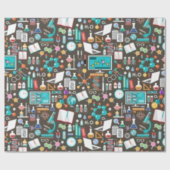 Science / Chemistry Pattern Wrapping Paper | Zazzle